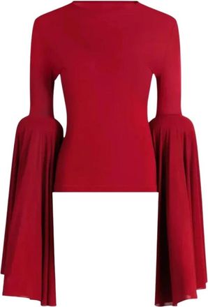 Jean Paul Gaultier Gathered Bell Sleeve Top - - Tops - Damen - Rot - S