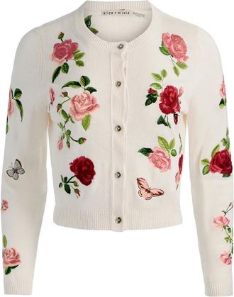 Alice & Olivia Femme, Pulls, Beige, Taille: 42 FR Dollie Cardigan