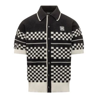 Amiri Homme, Pulls, Noir, Taille: L Chemise &agrave; Carreaux en Maille
