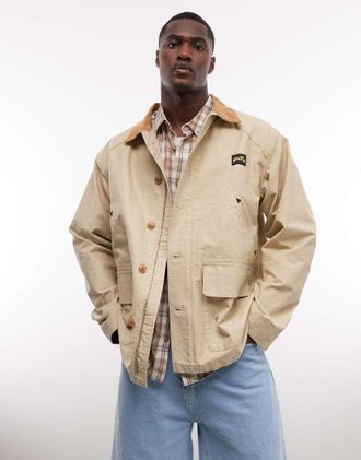 Stan Ray Veste boutonn&eacute;e style fonctionnel avec col contrastant - Beige-Neutral