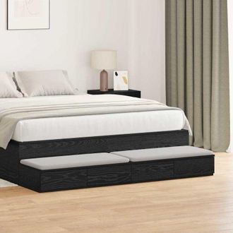 vidaXL Bettschubladen Schwarze Eiche 150 x 36.5 x 16.5 cm Vidaxl