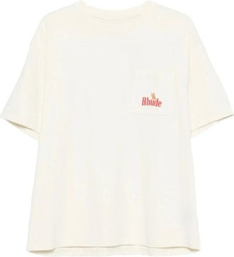 Rhude T-Shirt American Spirit - Homme - Tops - Beige - Taille: 2XL