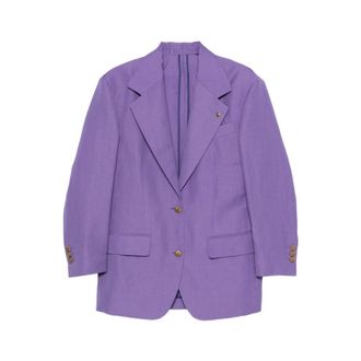 Versace Peak Lapel Blazer - - Jackets - Damen - Lila - XS