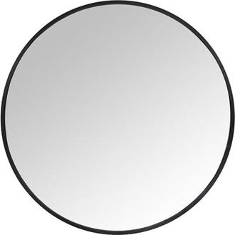 Relaxdays runder Spiegel, &Oslash; 40 cm, mit Rahmen, Wandspiegel f&uuml;r Flur, Bad, Wohnzimmer, Flurspiegel zum Aufh&auml;ngen, schwarz