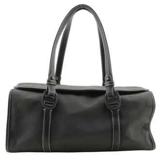 Ferragamo Pre-owned Toile sacs-main - Femme - Pre-owned - Noir - Taille: ONE Size