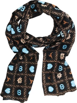 Allgäu Rebell Trachtentuch Trachteneleganz mit Edelweiß, Brezen, Hirsch 174cm x 52cm