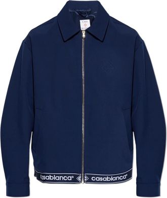 Casablanca Femme, Vestes, Bleu, Taille: 36 FR Logo Jacket