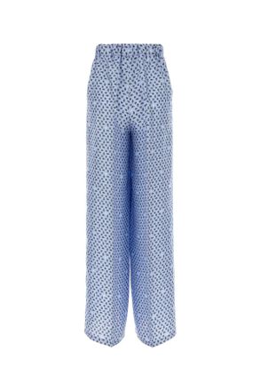 Max Mara Azzurro Exterior: Silk Pantaloni Trousers