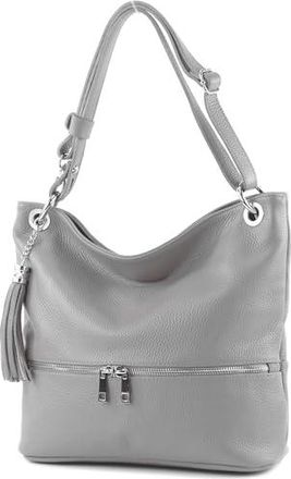 modamoda.de T143 - ital. Sac à bandoulière en cuir, Gris télé., Voir description