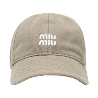Miu Miu Bestickte Kappe - - Accessories - Damen - Beige - M