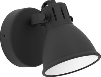 Eglo Deckenlampe Seras 1, 1 flammige Deckenleuchte Industrial, Klassisch, Deckenstrahler aus Stahl, Wohnzimmerlampe in Schwarz, K&uuml;chenlampe, Spot mit GU10 