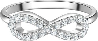 Trilani Ring - Sterling Silber Ring Zirkonia Infinity - Gr. 50 - in Silber - f&uuml;r Damen