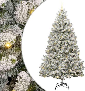 vidaXL K&uuml;nstlicher Weihnachtsbaum Gr&uuml;n und Wei&szlig; 240 cm PVC und Metall vidaXL