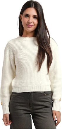 Patrizia Pepe Pull en maille &agrave; col rond - Femme - Pulls - Beige - Taille: 42 FR