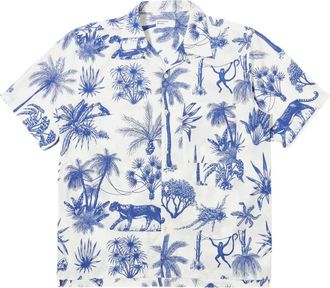 Universal Works Homme, Chemises, Multicolore, Taille: XL Camp Shirt Jungle Toile