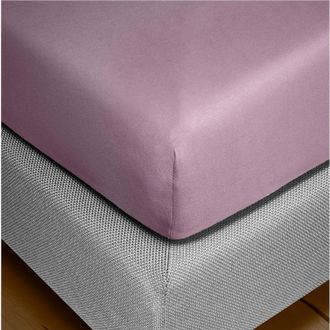 BIERBAUM Biber Spannbetttuch Flieder 90x200 cm und 100x200 cm, weiches warmes Winter Spannbettlaken aus 100% Baumwolle, Mako-Feinbiber, elastisch mit Rundumgum