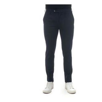 PT01 Hahnentritt Skinny Fit Chino Hose - - Trousers - Herren - Blau - M
