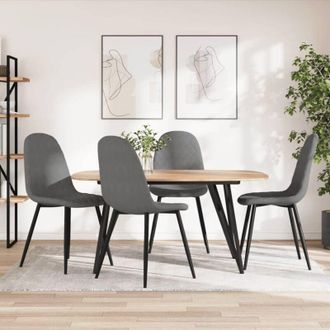 vidaXL Chaises à manger lot de 4 Gris clair Velours vidaXL