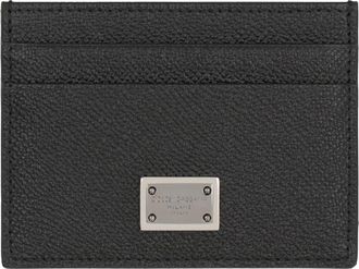 Dolce & Gabbana Homme, Accessoires, Noir, Taille: ONE Size Porte-cartes en Cuir Classique