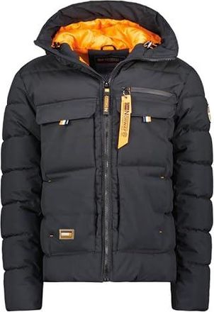 Geographical Norway Dosiba Men - Doudoune Chaude Matelassee Homme Automne Hiver - Veste Manteau Chaud - Blouson Coupe Vent Manches Longues Rembourrage - Hommes (Noir L)