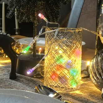 Hellum Lichterkette 40 LED bunt Lauflicht Funktionsregler Trafo 10 m Zuleitung 5,85 m Lichtlänge Deko Party Indoor 560473