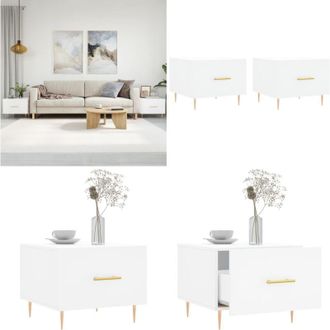vidaXL Vidaxl - Couchtische 2 Stk. Wei&szlig; 50x50x40 cm Holzwerkstoff - Elegante Couchtische - Wohnzimmerstil - Holzwerkstoff M&ouml;bel - Couchtisch Set