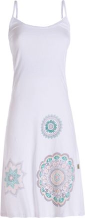 vishes Spagettitr&auml;ger Damen-Kleid in wei&szlig; I Gr&ouml;&szlig;e XS (34) I Handgefertigt aus 100% Baumwolle I Kleid mit verstellbaren Tr&auml;ger I Ideal f&uuml;r Sommer I Nachhaltig