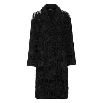 Philipp Plein unisex, V&ecirc;tements de nuit et de d&eacute;tente, Noir, Taille: L/Xl Silver Eagle Bathrobe