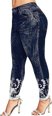 Generic Legging de sport pour femme - Pantalon de fitness imprim&eacute; - Pour course &agrave; pied, yoga, sport, Noir, L