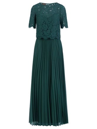 Apart Fashion APART Abendkleid mit Spitzenjacke mit Spitzenoberteil und Plisseerock, dunkelgrün, 36