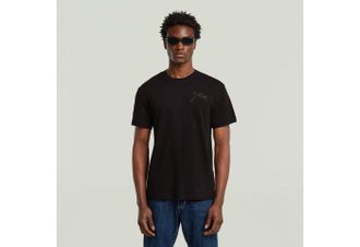 G-Star T-Shirt Script mit Rundhals, aus Baumwolle