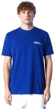 North Sails Maserati T-shirt pour homme à manches courtes en coton biologique avec imprimé côté coeur et imprimé trident rétro, Bleu roi, XL
