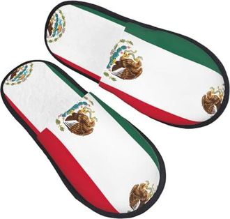Generic L&eacute;g&egrave;re Pantoufles Impression du drapeau du Mexique Chaussures de Maison Chaud Chaussons pour Homme pour Femme Homme Maison M