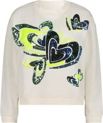 Cartoon Sweatshirt Damen mit Rippb&uuml;ndchen