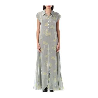 Acne Studios Femme, Robes, Gris, Taille: 38 FR Robe Maxi Élégante à Fleurs