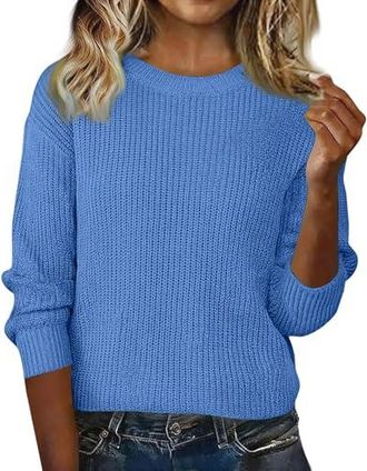 Generic Pull Femme Chic Et Elegant Pulls, Gilets Et Sweats WomenS Vetement Laine Sweaters Oversize Noir Haut Cachemire Blanc Chaud Taille Long Fashion Pulls C