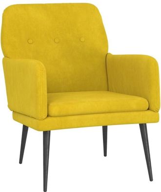 vidaXL Fauteuil Jaune 62x79x79 cm Velours