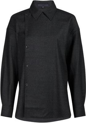 Tibi Chemise ample boutonn&eacute;e en laine m&eacute;lang&eacute;e