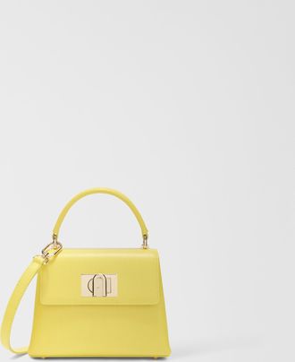 Furla 1927 Henkeltasche Mini M Yellow Gelb Strukturiertes Leder Damen