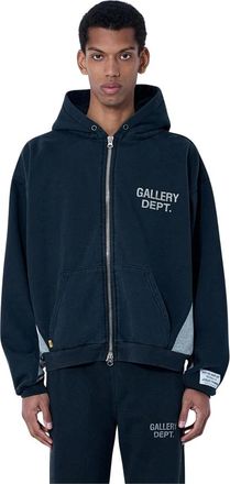 Gallery Dept. Homme, Sweatshirts et sweats &agrave; capuche, Noir, Taille: XL Zip-Up Logo Sweat &agrave; capuche