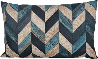 JACK 30x50cm Motiv Outdoor Lounge Kissen Dekokissen inkl. XXL-Füllung Wasserabweisend Sitzkissen Garten Stuhl Lotus Effekt, Farbe:Linear Petrol