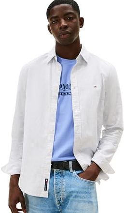 Tommy Jeans TJM Slim Oxford Shirt Ext Dm0Dm20668 Chemise L/S, Blue (Nordic Iris/Stripes), M Homme