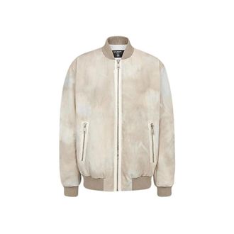 Balmain Bomberjacke aus Baumwolle mit W&uuml;stendruck - - Jackets - Herren - Beige - S