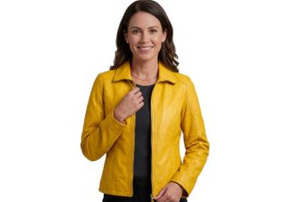 Jilani Lederjacke Kaja Jilani Collection - Damen Lederjacke Lammnappa gelb