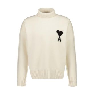 Ami Homme, Pulls, Beige, Taille: L Col roul&eacute;s