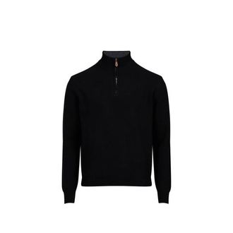 Cala Pull Marco Trevise col zipp&eacute; en laine m&eacute;lang&eacute;e