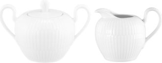 SELTMANN WEIDEN Amina Milch- & Zucker-Set 2-teilig (klein) | Milchk&auml;nnchen (170 ml) und Zuckerdose (230 ml) | Serviergeschirr mit feinem Reliefmuster | Porzellan, Sp&uuml;