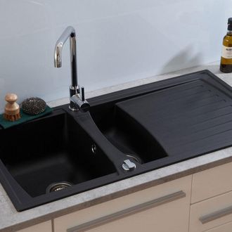 Respekta Einbausp&uuml;le RESPEKTA Mineralite Sp&uuml;le Boston 100 x 50 schwarz