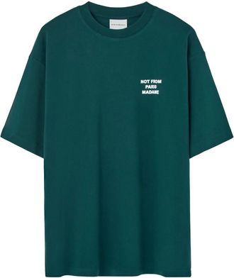 Dr&ocirc;le de Monsieur Homme, Tops, Vert, Taille: XL T-Shirt Vert Fonc&eacute; &agrave; Slogan