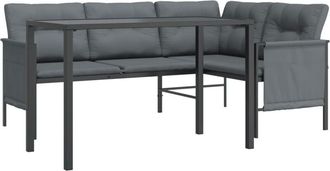 vidaXL Ensemble &agrave; manger de jardin 2 pcs anthracite acier vidaXL